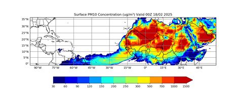 7 Day Dust Prediction Dust And Air Quality Forecasting Centre