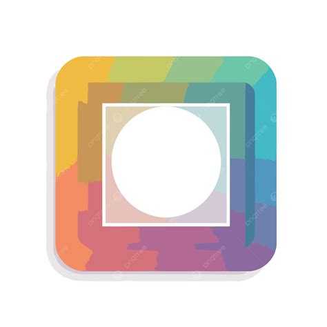 Colorful Square Button In The App Screen Icon Vector A Simplistic Colorful Icon Of Reflective