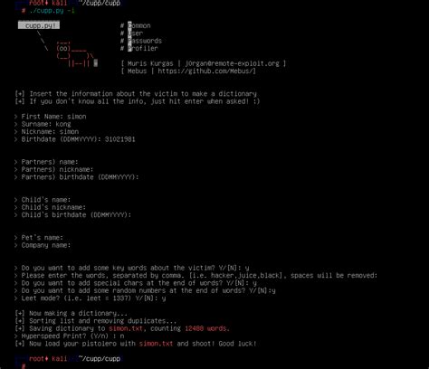 🔑password Hacking And Cracking Using Cupp Tool📋 Kali Linux By S