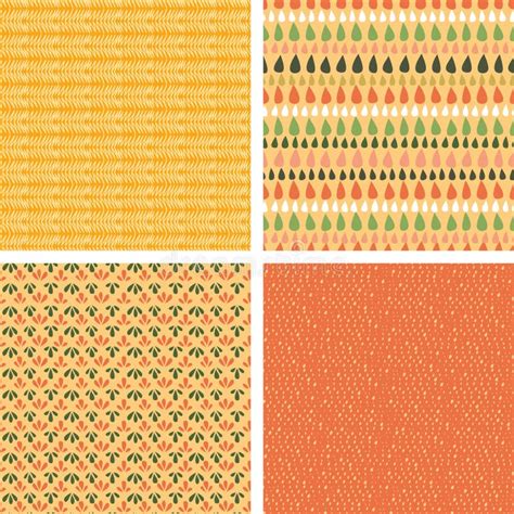 Four Abstract Geometric Pink Seamless Patterns Set Stock Vector