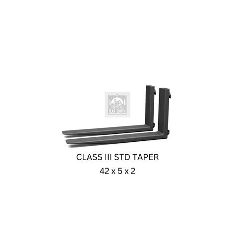 Forklift Forks Class Iii Std Taper 42 X 5 X 2 Flat Earth Equipment
