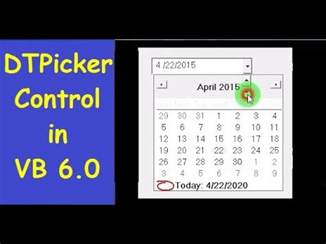 Dtpicker Control In Vb Youtube