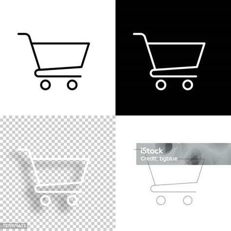 Caddie Icône Pour Le Design Arrièreplans Vides Blancs Et Noirs Icône De