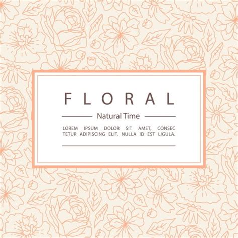 빈티지 배경 벡터와 선 꽃 패턴 Ai Uidownload