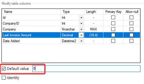 Modify Sql Server Table Columns