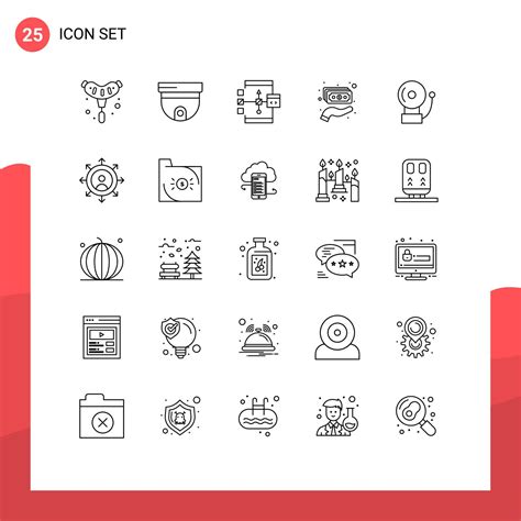 Pack Of 25 Creative Lines Of Alarm Holding App Hand Flowchart Editable