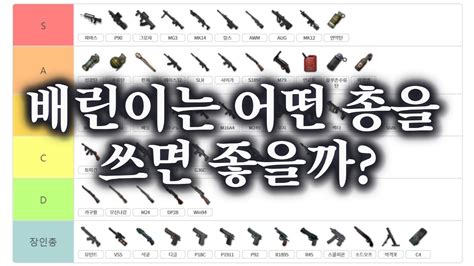 배그 총기 티어 리스트 2024ver Youtube