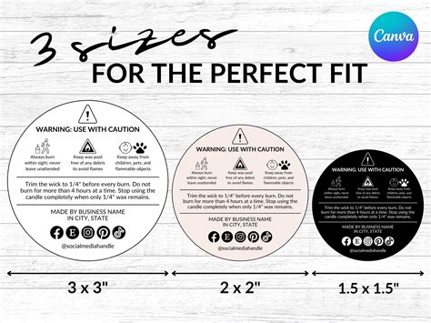 Editable Candle Warning Label Template Candle Warning Template Canva