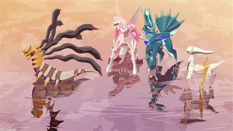 Giratina Arceus Giratina Dialga Palkia And 3 More Pokemon Drawn