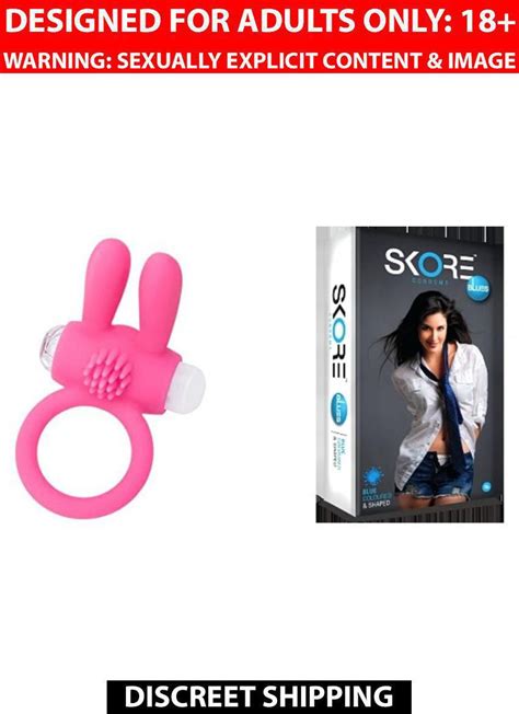 Purepassion Regular Rabbit Vibrating Ring And Skore Blues Condoms Pack Of