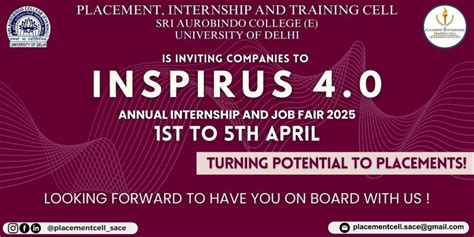 Greetings From The Placement Internship And Training Cell Of Sri