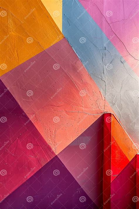 Color Gradient Triangle Polygon With Angled Folds And Shadows Stock