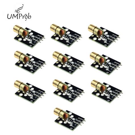 Pcs Lot Ky Pin Nm Red Laser Transmitter Dot Diode Copper Head Module For Arduino Diy