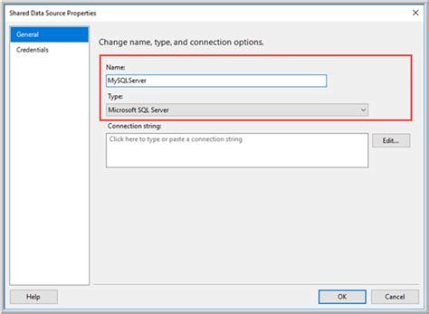 SQL Server Reporting Services SSRS Data Sources