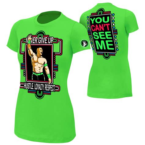 John Cena Neon Green Womens T Shirt Pro Wrestling Fandom
