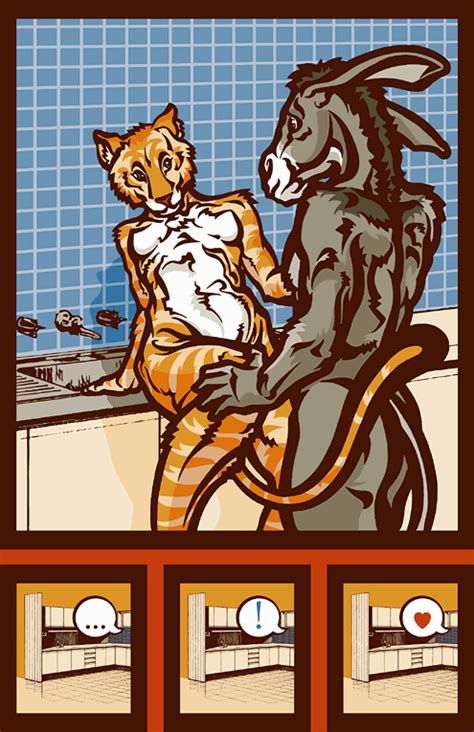 Rule 34 Anthro Couple Donkey Equine Feline Female Fur Furry Heart