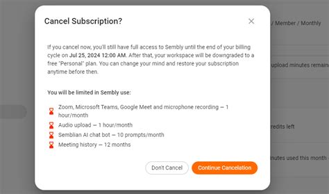 Cancel Subscription Includes Trial Cancellation Sembly AI