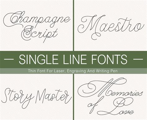 Single Line Font Engraving Font Single Stroke Font Stick Font Single