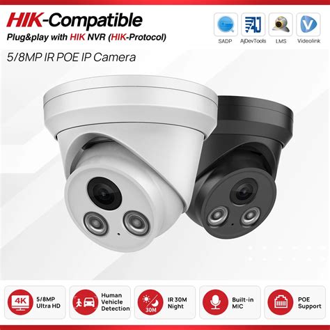 4K G Venlik Kamera 8MP IP Kamera 5MP PoE IR Gece G R G Venlik Kameras