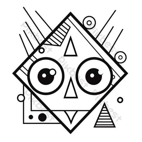 Outline Sketch Triangle With An Eyes Design Drawing Vector Png Images
