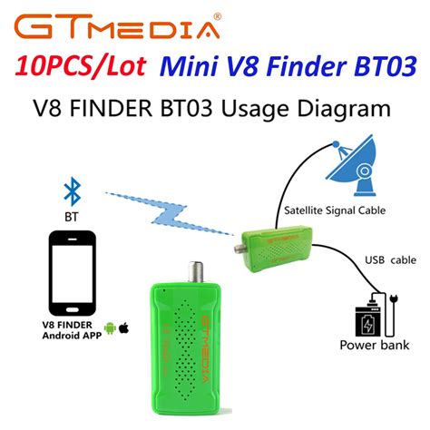 PCS Lot GTMedia V Finder BT Mini Digital Bluetooth DVB S Satellite Finder With Android IOS