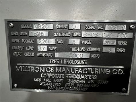 Milltronics Mb20 With 8200 B Series Cnc Control 2015 Wisconsin