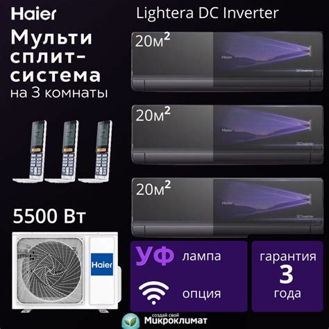 Инверторная мульти сплит-система Haier Lightera DC Inverter на 3 ...