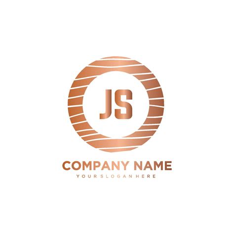 Js Initial Letter Circle Wood Logo Template Vector 16638591 Vector Art