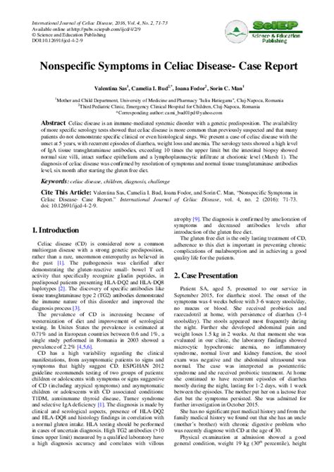 Pdf Case Report Celiac Disease With Celiac Crisis