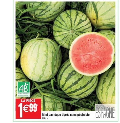 Promo Mini Pastèque Tigrée Sans Pépin Bio chez Cora iCatalogue fr