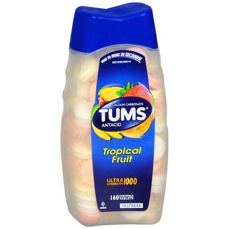 Tums Ultra Strength 1000 Chewable Tablets Tropical Fruit 160 Tb Medcare Wholesale Company