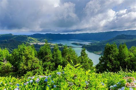 聖米格爾島 Sete Cidades 湖全景公園 照片背景圖桌布圖片免費下載 Pngtree