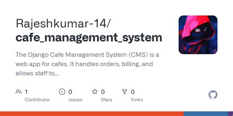 GitHub Rajeshkumar 14 Cafe Management System The Django Cafe
