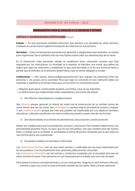Resumen ICSE 1ER Parcial 2022 RESUMEN ICSE 1ER PARCIAL 2022