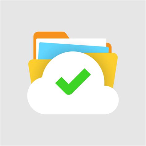 Success Upload Data Document File To Cloud Storage Folder Concept Illustration Flat Design