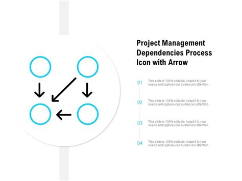 Project Management Dependencies Process Icon With Arrow PowerPoint Presentation Designs