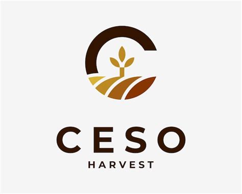 Letra c iniciais agricultura grão trigo colheita terra agrícola crescer