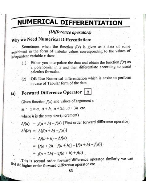 Forward And Backward Difference Operator Pdf