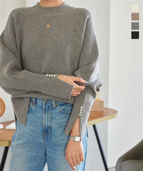 【楽天市場】 袖スリット パール ニット レディース ドルマンニット きれいめ トップス ニットトップス 上品 華やか 高見え もっちり