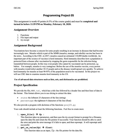 Cse 231 Project 5 Please Help Struggling With