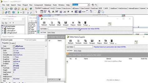 DELPHI7 MEMBUAT FORM DATA BARANG DAN TABEL BARANG YouTube