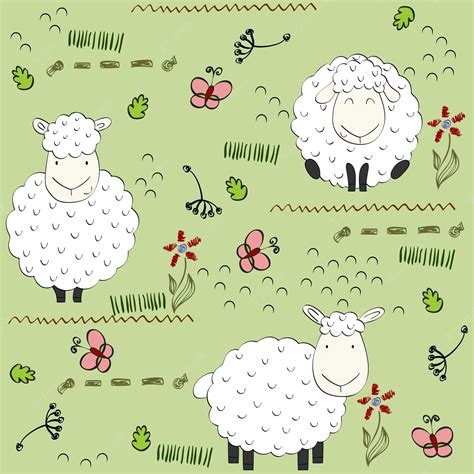 Premium Vector Cute Funny Sheeps