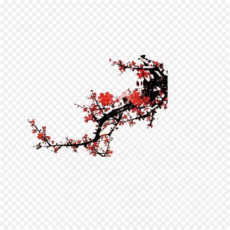 水墨中国风红梅插画png图片素材下载图片编号ylgkvvkq 免抠素材网