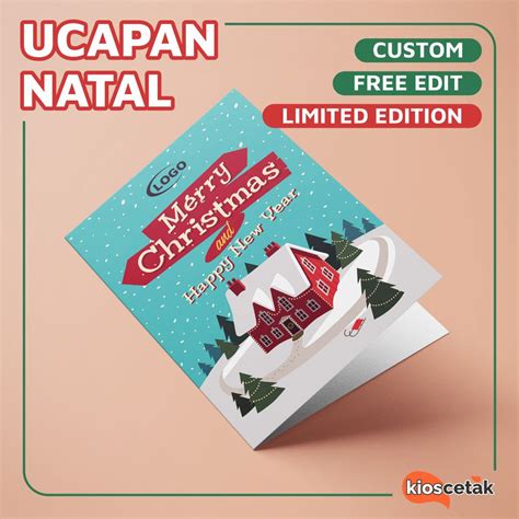Jual Kartu Ucapan Selamat Hari Natal Custom Lipat Limited Edition Christmas Card Gift Card