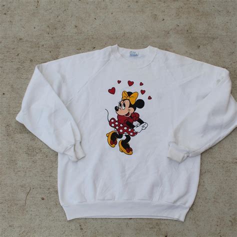 Vintage 80s Disney Minnie Mouse White Crewneck Depop