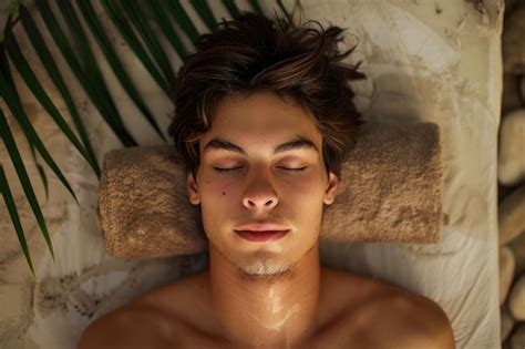 Premium Photo Beautiful Young Man Relaxing On Massage Spa Treatment