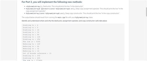 Solved Lab Dynamic Arrays Part Ii For This Lab You Chegg