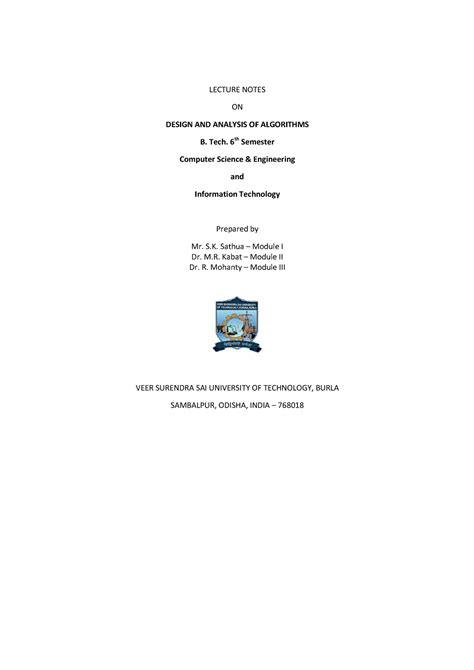 Lecture 1428551222 Computer Science And Engineering LECTURE NOTES