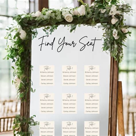 Seating Chart Decals Etsy