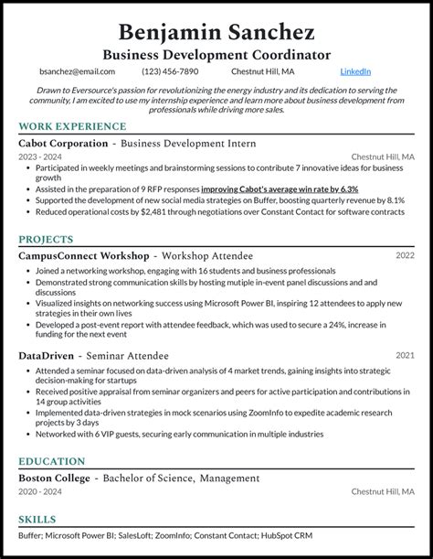 5 Entry Level Business Development Resume Examples